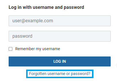 Forgotten username or password – Admincontrol Help Centre