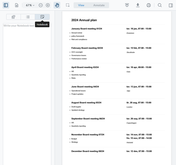 Notes and annotations in documents – Admincontrol Help Centre