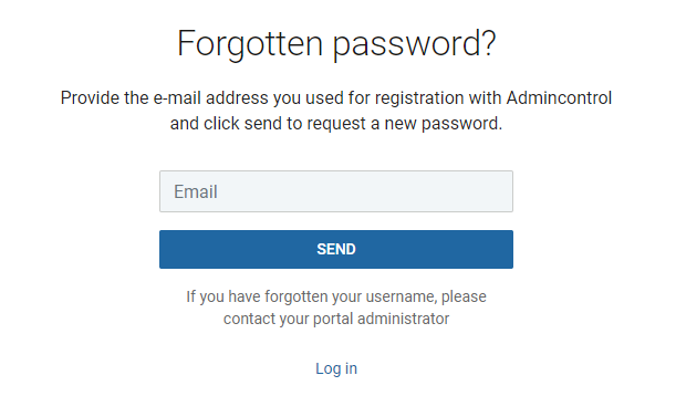 Reset password – Admincontrol Help Centre