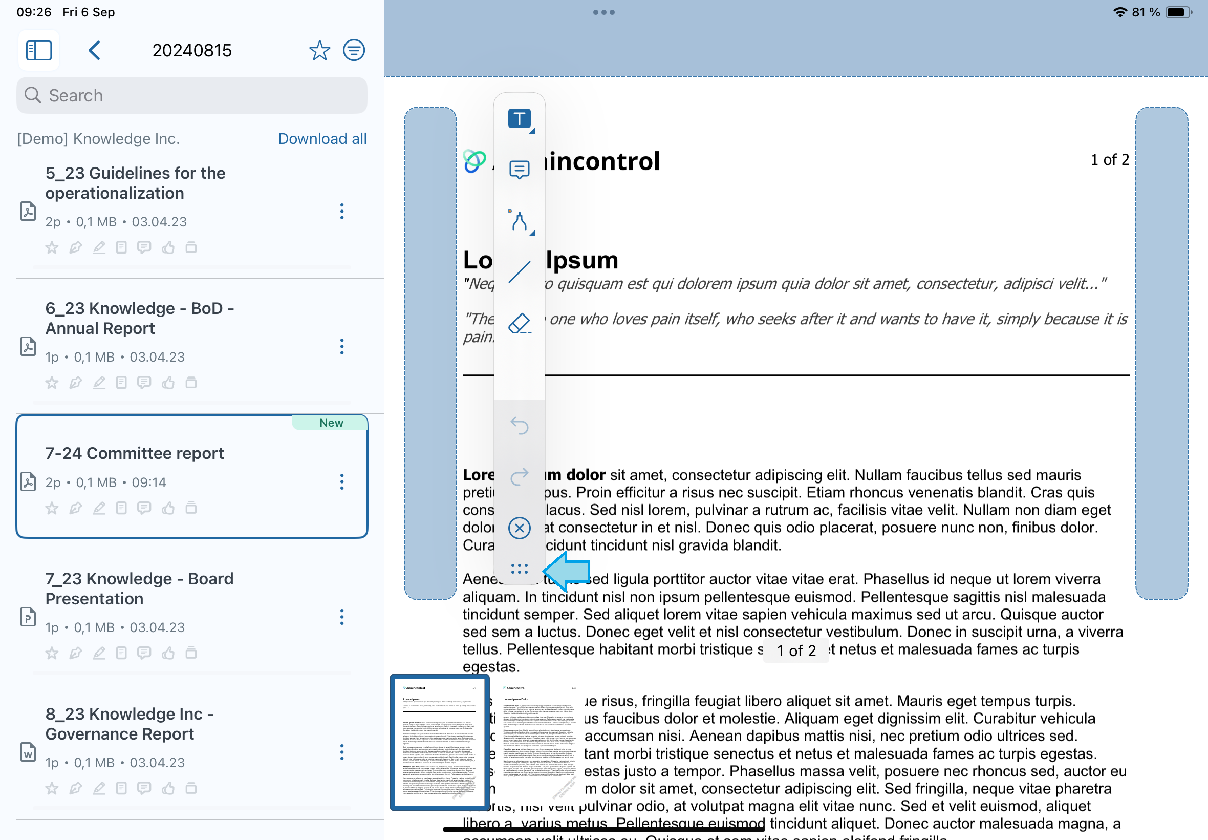 Notes and annotations – Admincontrol Help Centre