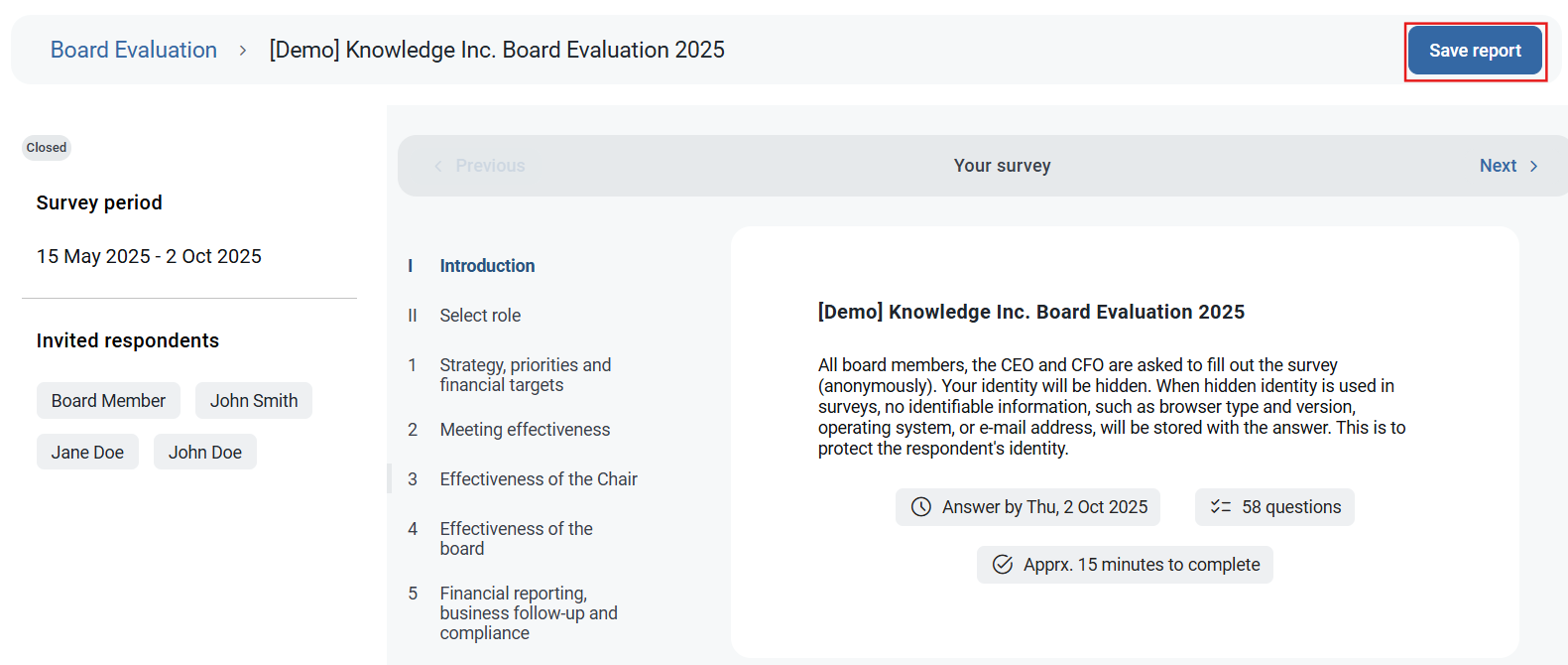 Close the survey – Admincontrol Help Centre